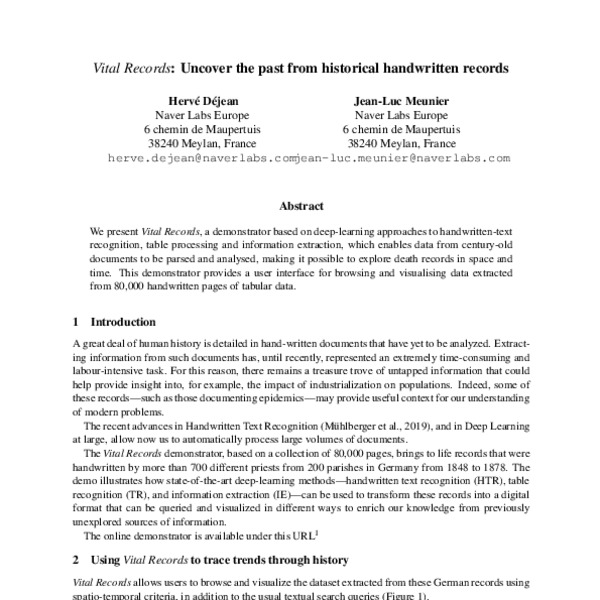 Vital Records: Uncover the past from historical handwritten records ...