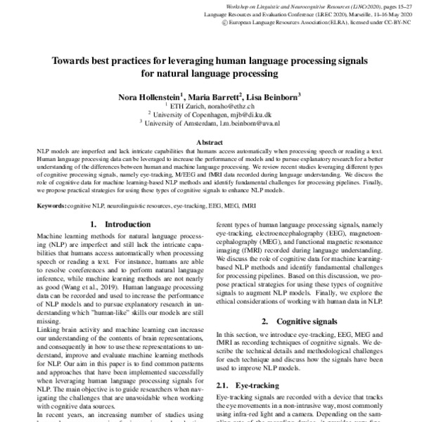 Towards Best Practices For Leveraging Human Language Processing Signals For Natural Language