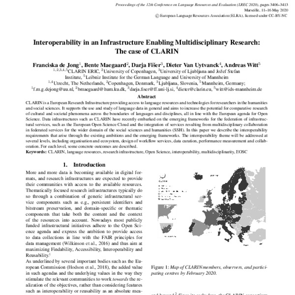 Interoperability in an Infrastructure Enabling Multidisciplinary ...