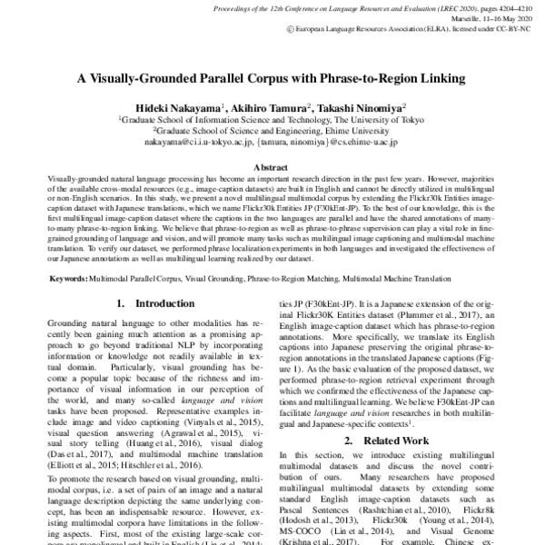 A Visually-Grounded Parallel Corpus with Phrase-to-Region Linking - ACL ...