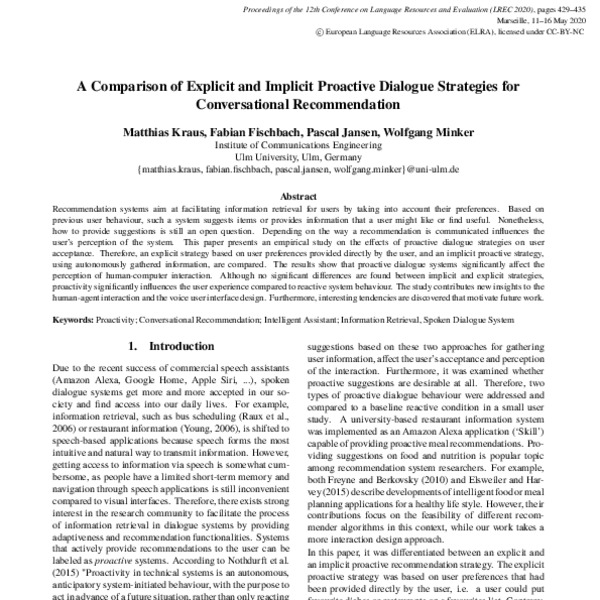 A Comparison of Explicit and Implicit Proactive Dialogue Strategies for Conversational ...