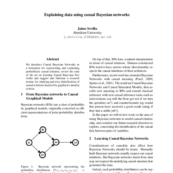 Explaining Data Using Causal Bayesian Networks Acl Anthology