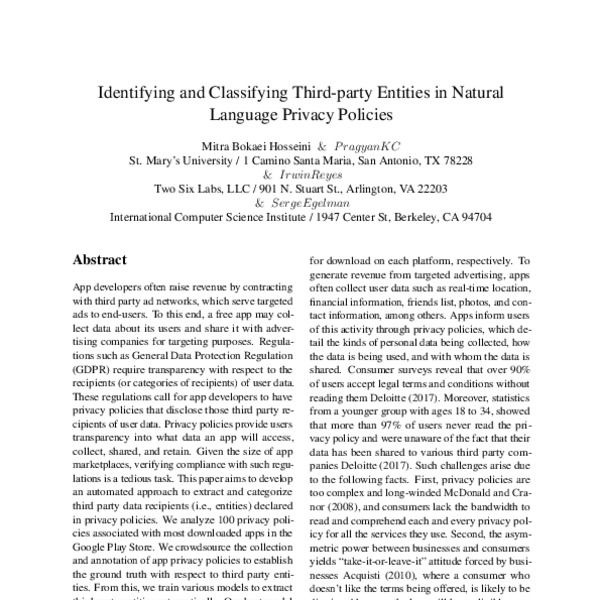 Identifying and Classifying Third-party Entities in Natural Language ...