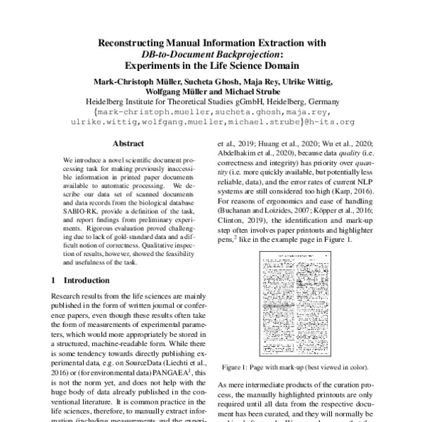 Reconstructing Manual Information Extraction with DB-to-Document ...
