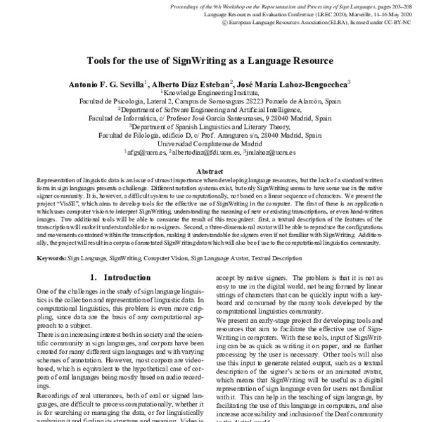 Tools for the Use of SignWriting as a Language Resource - ACL Anthology