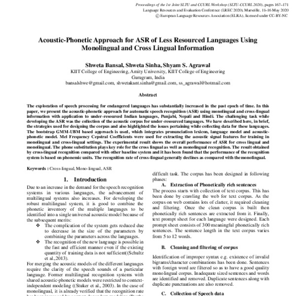 Acoustic-Phonetic Approach for ASR of Less Resourced Languages Using ...