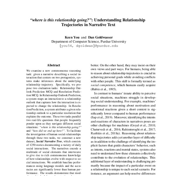 “where is this relationship going?”: Understanding Relationship ...