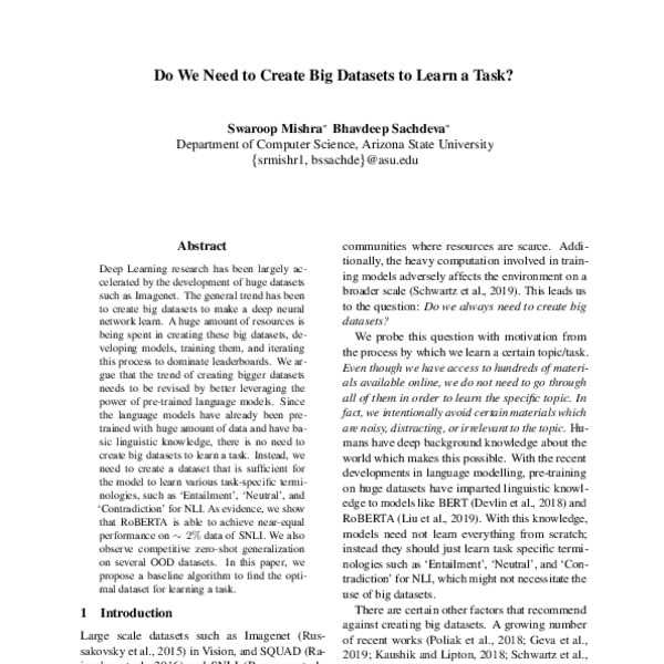 Do We Need to Create Big Datasets to Learn a Task? - ACL Anthology