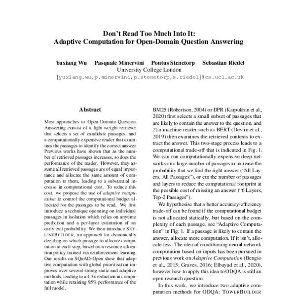 Don’t Read Too Much Into It: Adaptive Computation for Open-Domain Question Answering - ACL Anthology