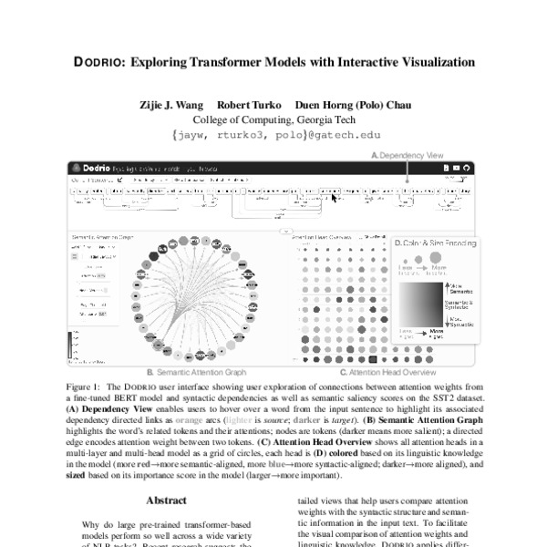 Dodrio: Exploring Transformer Models with Interactive Visualization - ACL Anthology