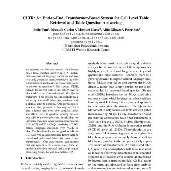 CLTR: An End-to-End, Transformer-Based System for Cell-Level Table ...
