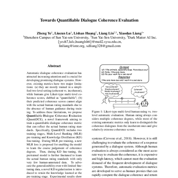 Towards Quantifiable Dialogue Coherence Evaluation - ACL Anthology