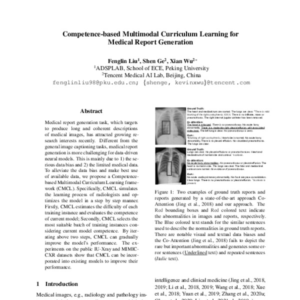 Competence-based Multimodal Curriculum Learning for Medical Report ...