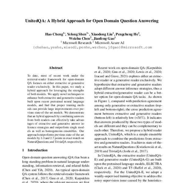 UnitedQA: A Hybrid Approach for Open Domain Question Answering - ACL Anthology