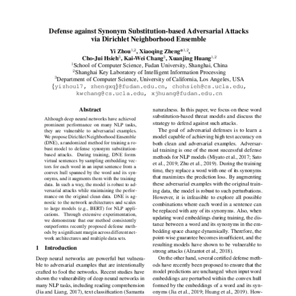 Defense against Synonym Substitution-based Adversarial Attacks via ...