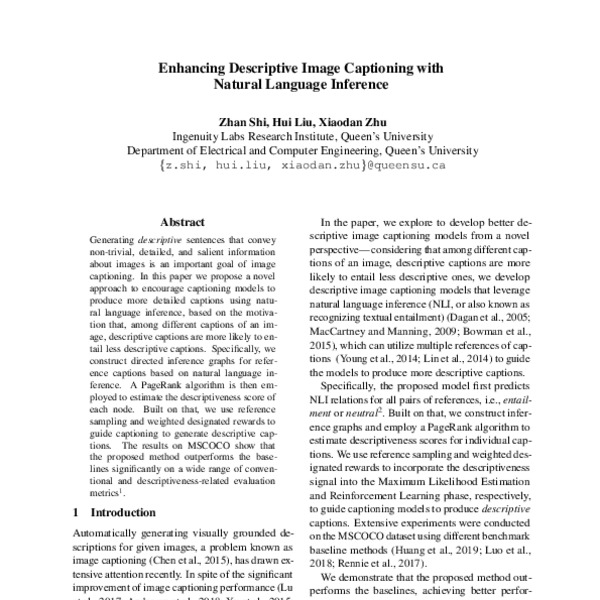 Enhancing Descriptive Image Captioning with Natural Language Inference - ACL Anthology