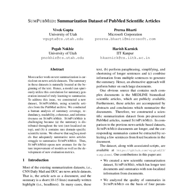 SumPubMed: Summarization Dataset of PubMed Scientific Articles - ACL ...