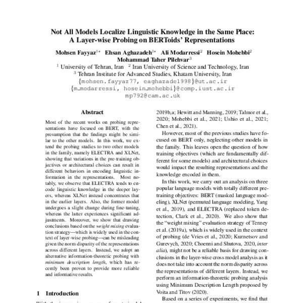 Not All Models Localize Linguistic Knowledge In The Same Place A Layer Wise Probing On Bertoids