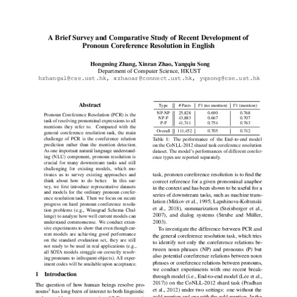 A Brief Survey and Comparative Study of Recent Development of Pronoun ...