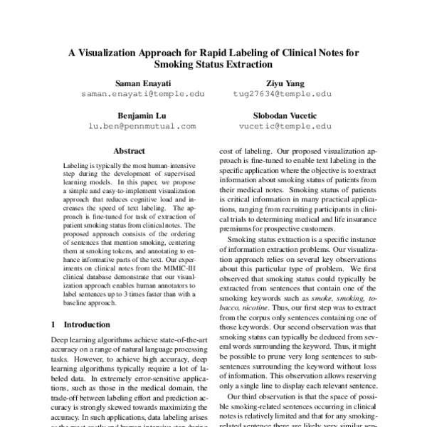 A Visualization Approach for Rapid Labeling of Clinical Notes for ...