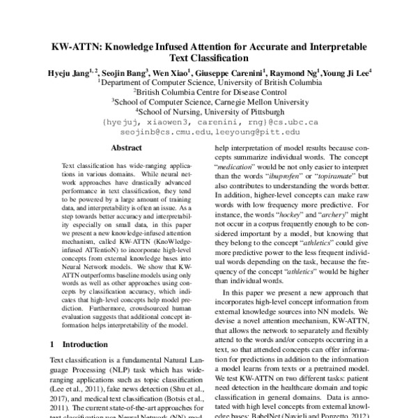 Kw Attn Knowledge Infused Attention For Accurate And Interpretable Text Classification Acl