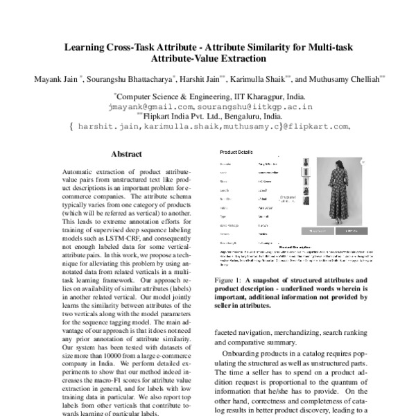Learning Cross-Task Attribute - Attribute Similarity for Multi-task Attribute-Value Extraction ...