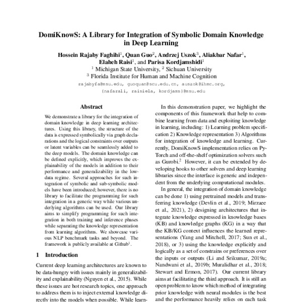 DomiKnowS: A Library for Integration of Symbolic Domain Knowledge in ...