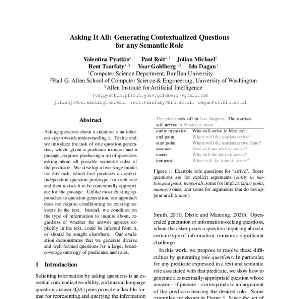 Asking It All: Generating Contextualized Questions for any Semantic Role - ACL Anthology