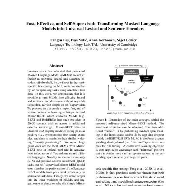 Fast, Effective, and Self-Supervised: Transforming Masked Language ...