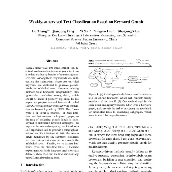 Weakly Supervised Text Classification Based On Keyword Graph Acl Anthology