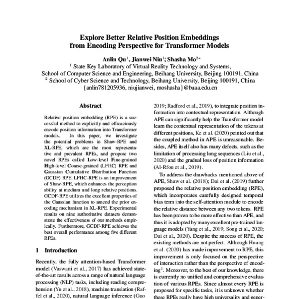 Explore Better Relative Position Embeddings from Encoding Perspective for Transformer Models ...