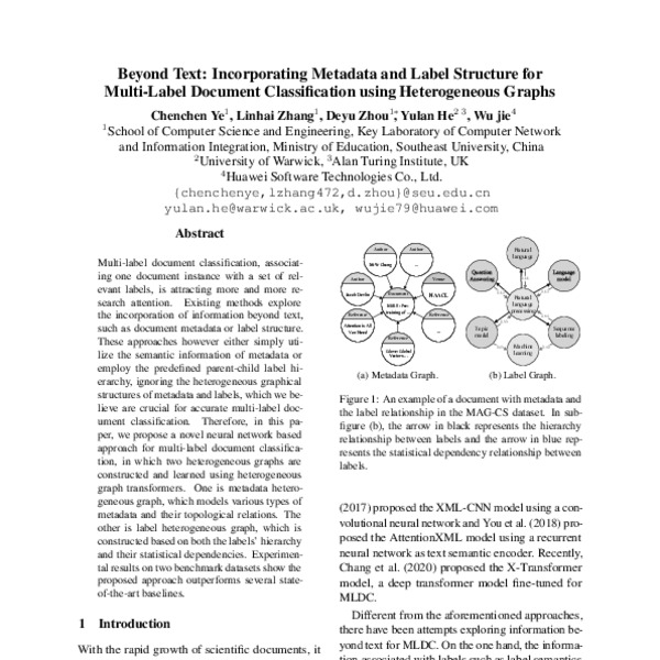Beyond Text: Incorporating Metadata and Label Structure for Multi-Label ...