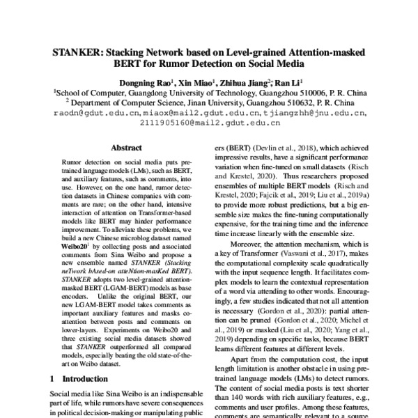 STANKER: Stacking Network based on Level-grained Attention-masked BERT ...