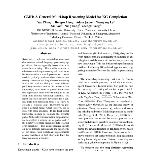 GMH: A General Multi-hop Reasoning Model for KG Completion - ACL Anthology