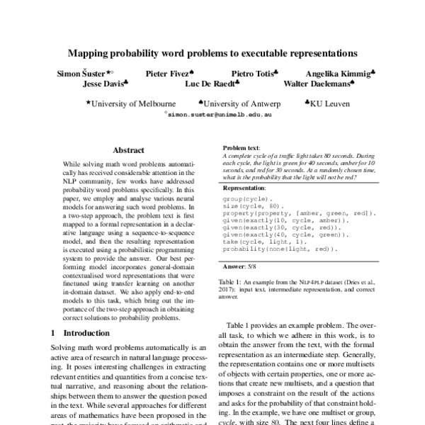 Mapping probability word problems to executable representations - ACL ...