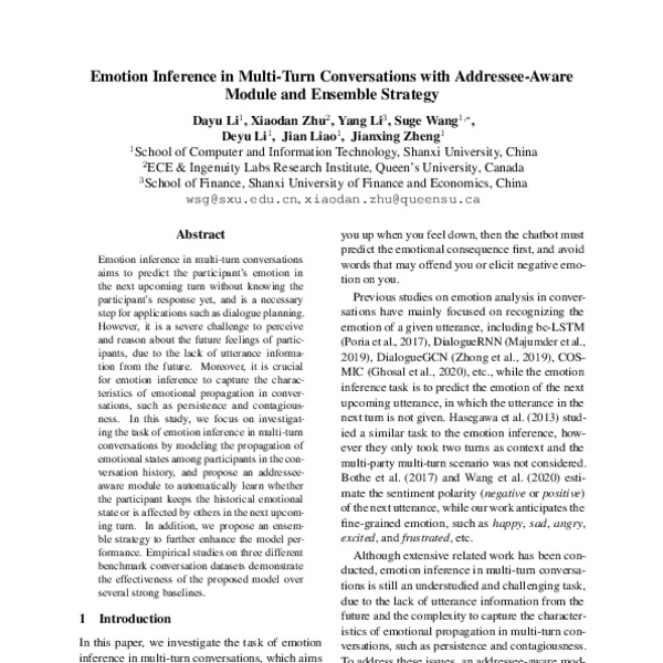 Emotion Inference in Multi-Turn Conversations with Addressee-Aware ...