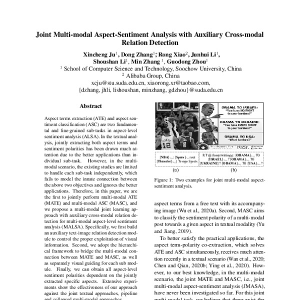 Joint Multi Modal Aspect Sentiment Analysis With Auxiliary Cross Modal Relation Detection Acl