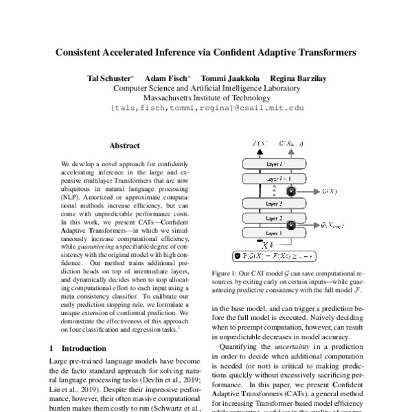 Consistent Accelerated Inference via Confident Adaptive Transformers ...