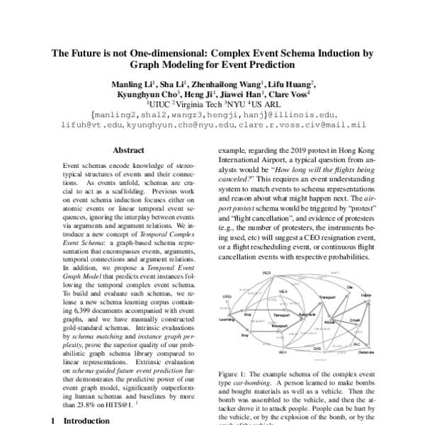 The Future is not One-dimensional: Complex Event Schema Induction by Graph Modeling for Event ...