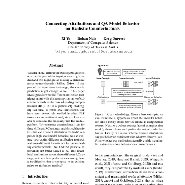 Connecting Attributions and QA Model Behavior on Realistic Counterfactuals - ACL Anthology