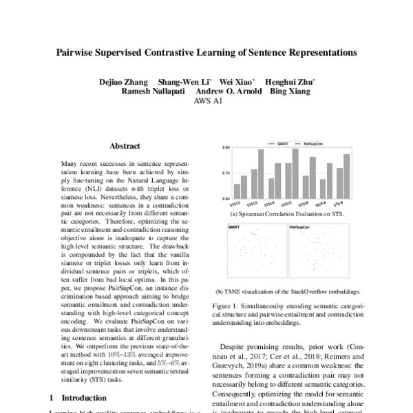 Pairwise Supervised Contrastive Learning of Sentence Representations - ACL Anthology