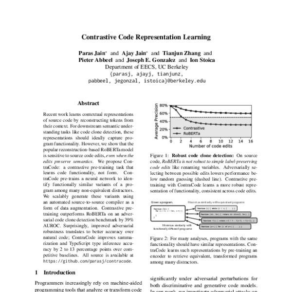 Contrastive Code Representation Learning - ACL Anthology