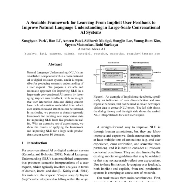 A Scalable Framework for Learning From Implicit User Feedback to Improve Natural Language ...