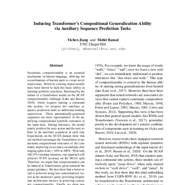 Inducing Transformer’s Compositional Generalization Ability via Auxiliary Sequence Prediction ...