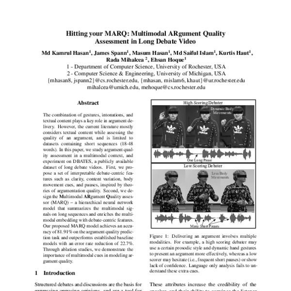 Hitting your MARQ: Multimodal ARgument Quality Assessment in Long ...