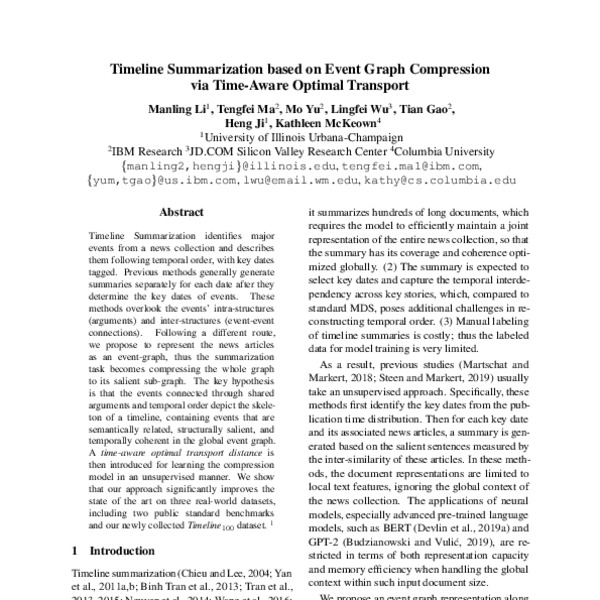 Timeline Summarization based on Event Graph Compression via Time-Aware Optimal Transport - ACL ...