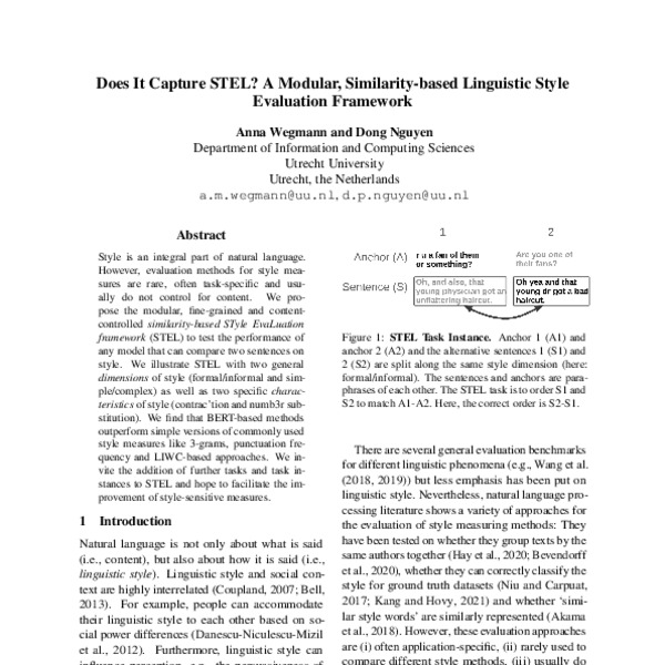 Does It Capture STEL? A Modular, Similarity-based Linguistic Style ...