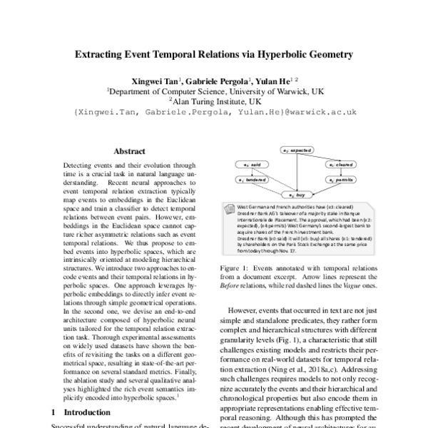 Extracting Event Temporal Relations via Hyperbolic Geometry - ACL Anthology