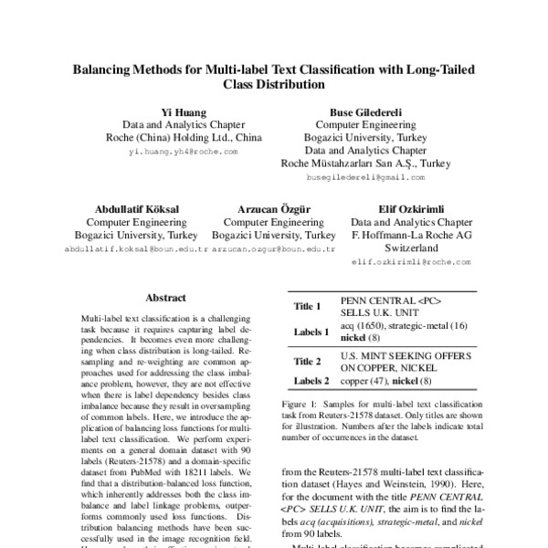 Balancing Methods for Multi-label Text Classification with Long-Tailed Class Distribution - ACL ...