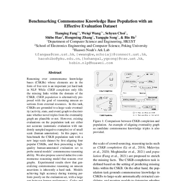 Benchmarking Commonsense Knowledge Base Population with an Effective Evaluation Dataset - ACL ...